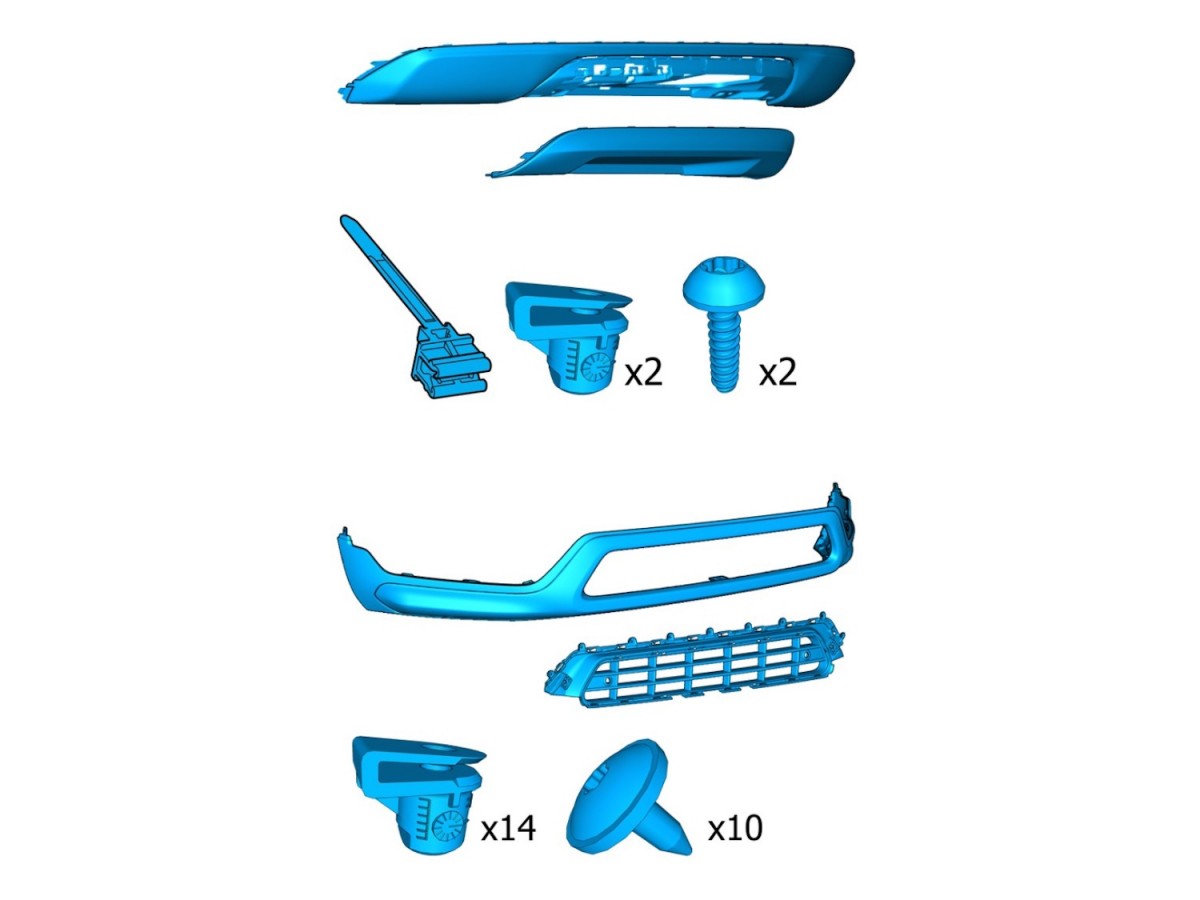 Volvo Exterior Styling Kit Front Bumper Guard With Lower Grille & Rear ...