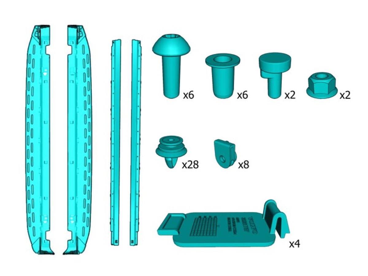 Volvo Integrated Running Boards Kit Of Two Brushed Stainless Steel With ...