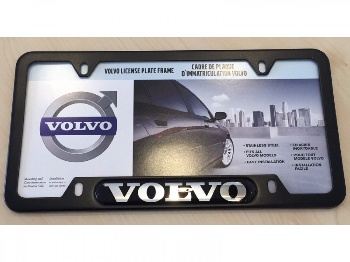 Volvo License Plate Frame Black W/ Logo - 8640218 | Volvo Dealer ...